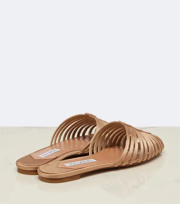 AQUAZZURA Sweet Surrender Satin Mules