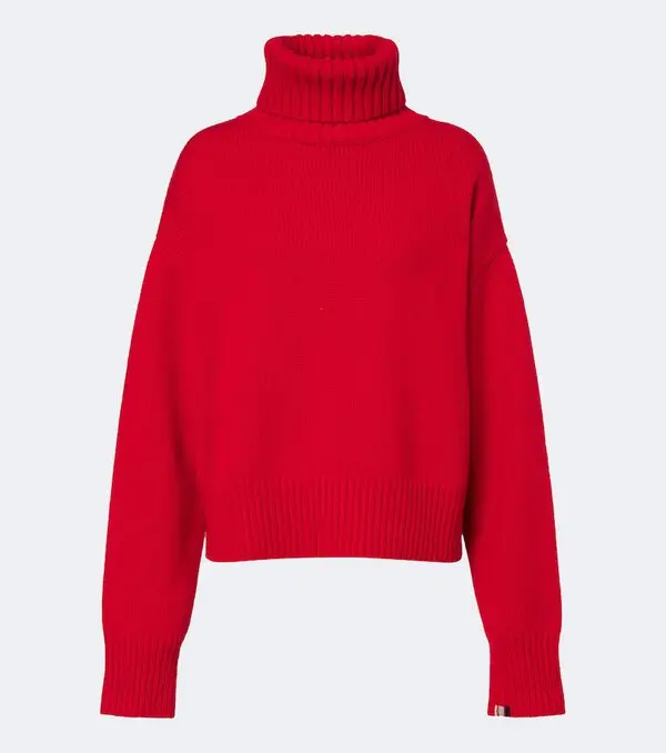 Extreme Cashmere N°434 Crop Xtra Cashmere Turtleneck Sweater - Red