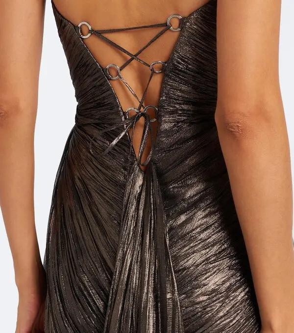 MARIA LUCIA HOHAN Heidi Metallic Silk Corset Gown