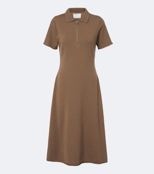 Extreme Cashmere N°497 Georgia Cashmere-blend Polo Dress - Brown