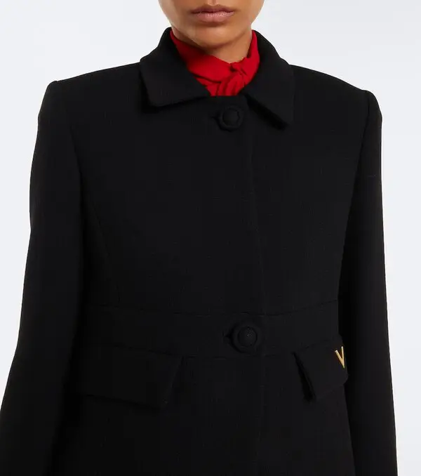Valentino Garavani Vgold Virgin Wool Crepe Coat