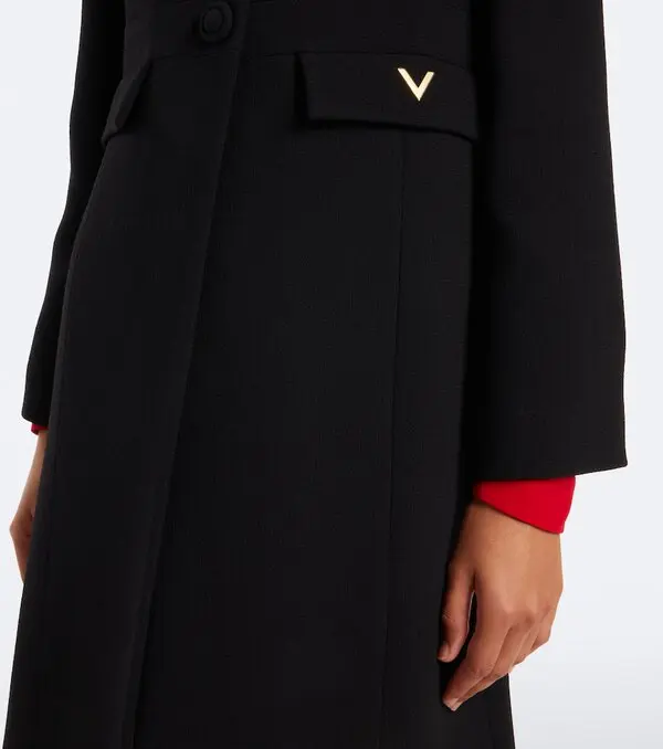 Valentino Garavani Vgold Virgin Wool Crepe Coat