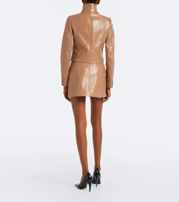 COURREGES Redition Vinyl Mini Skirt - Brown