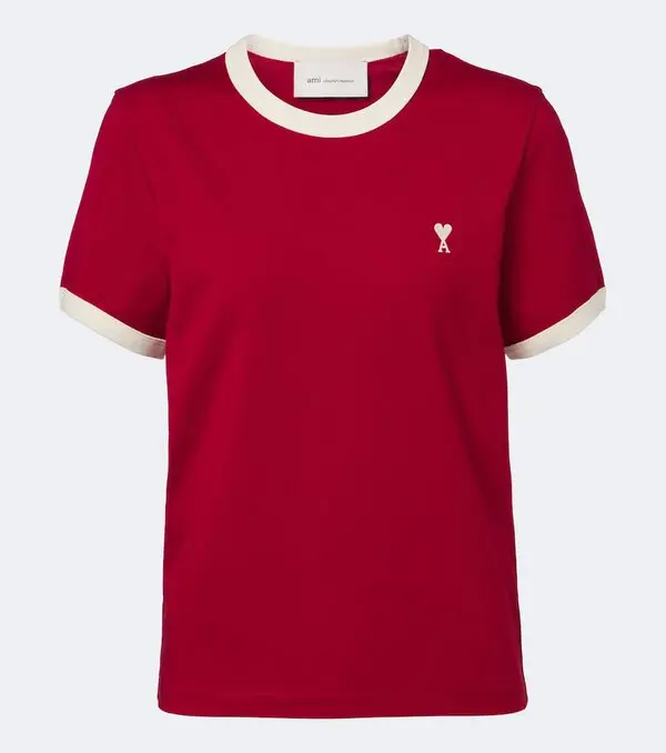 AMI Paris De Cour Cotton Jersey T-shirt - Red