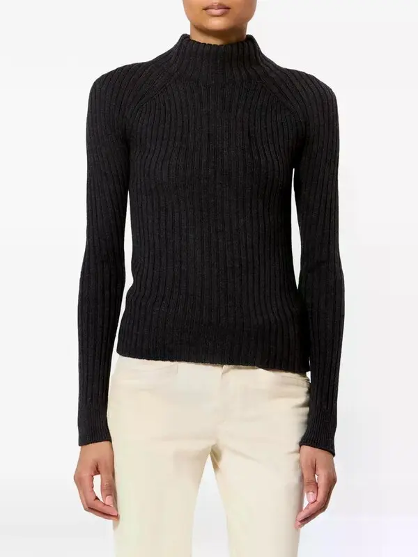 Isabel Marant Étoile Virginia Ribbed-knit Mock-neck Sweater - Black