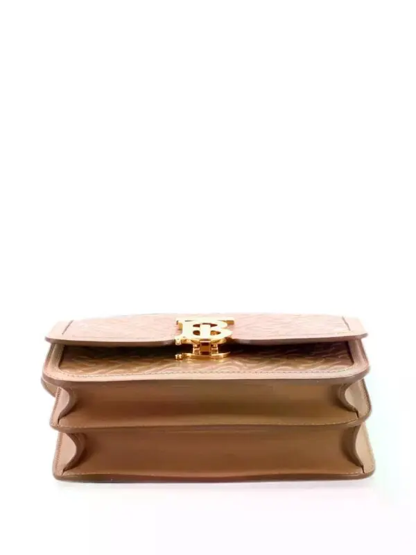 Burberry Tb Flap Bag Monogram Embossed Leather Small Shoulder Bag