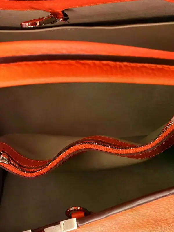 LOUIS VUITTON Capucines Leather Satchel - Orange