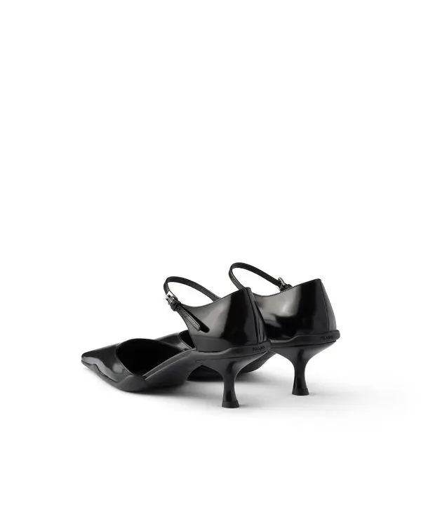 Prada Brushed Leather D'orsay Pumps