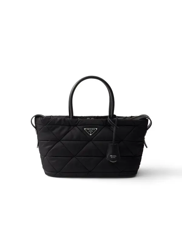 Prada Medium Padded Re-nylon Tote Bag - Black