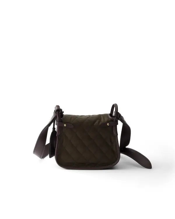 Prada Re-nylon And Leather Mini Shoulder Bag - Forest/dark Brown