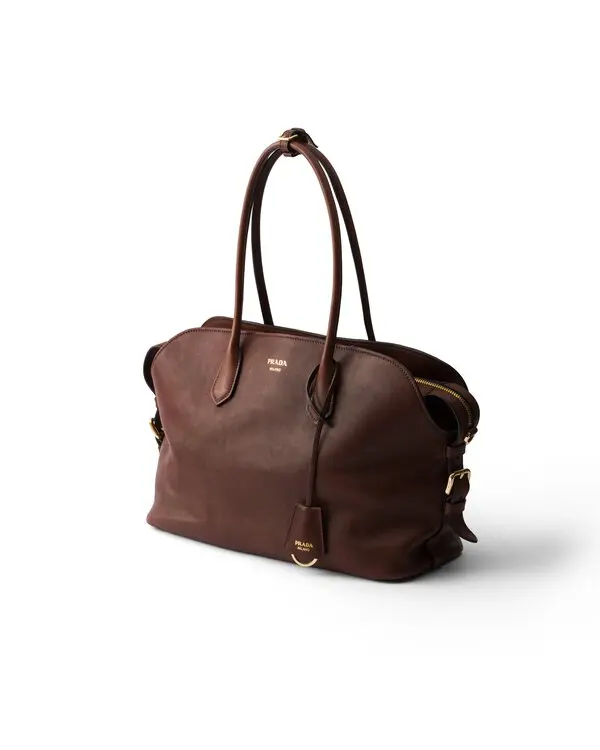 Prada Signet Large Leather Tote Bag