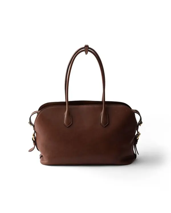 Prada Signet Large Leather Tote Bag