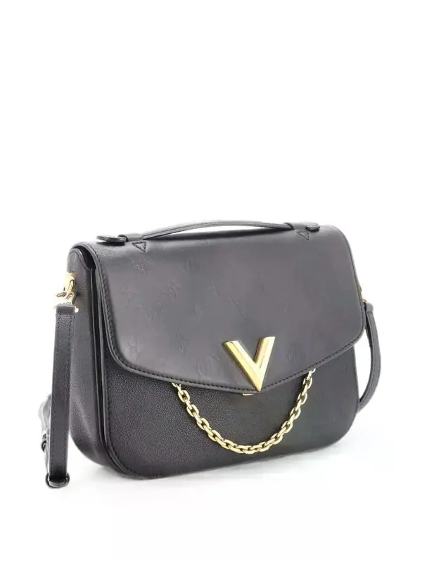 LOUIS VUITTON Very Messenger Monogram Leather Shoulder Bag - Black