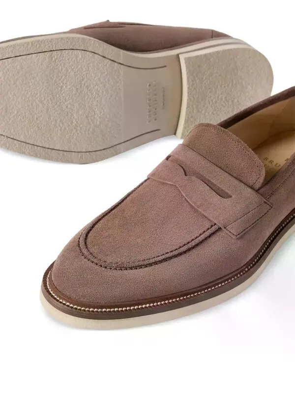 Brunello Cucinelli Suede Penny Loafers