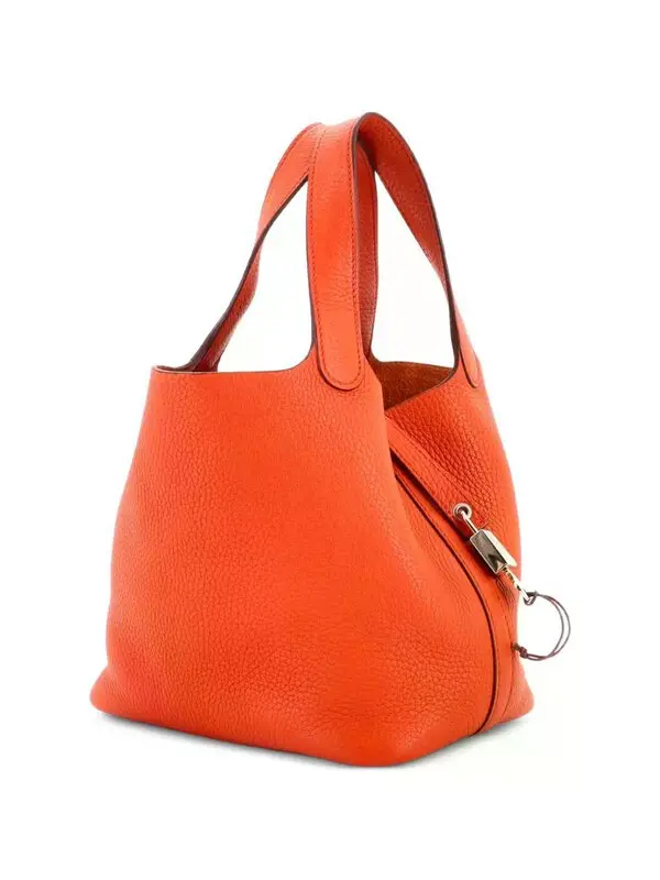 Hermès Picotin Lock Bag Clemence Pm Bucket Bag - Orange