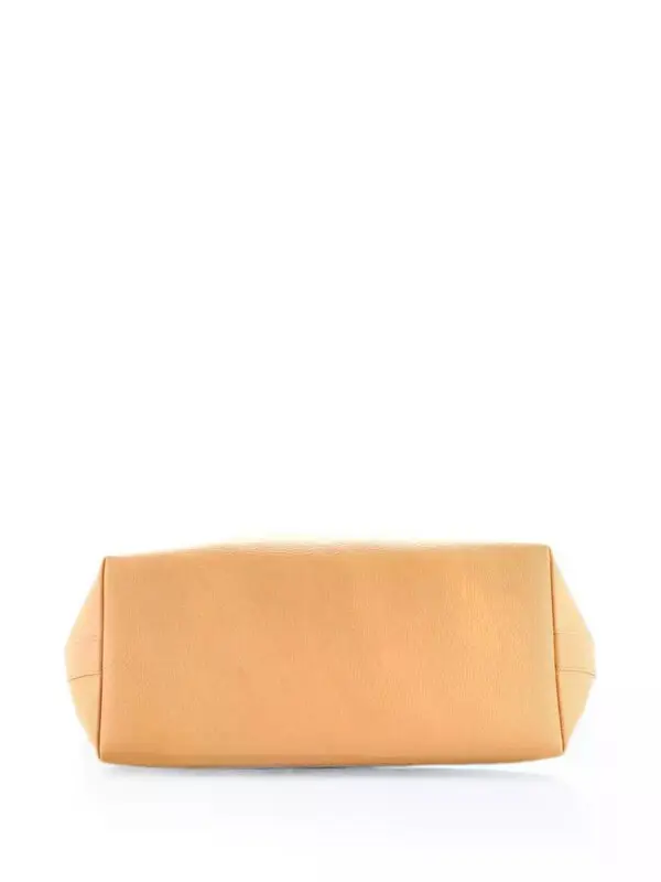 Burberry Leather Tote Bag With Check Canvas Interior