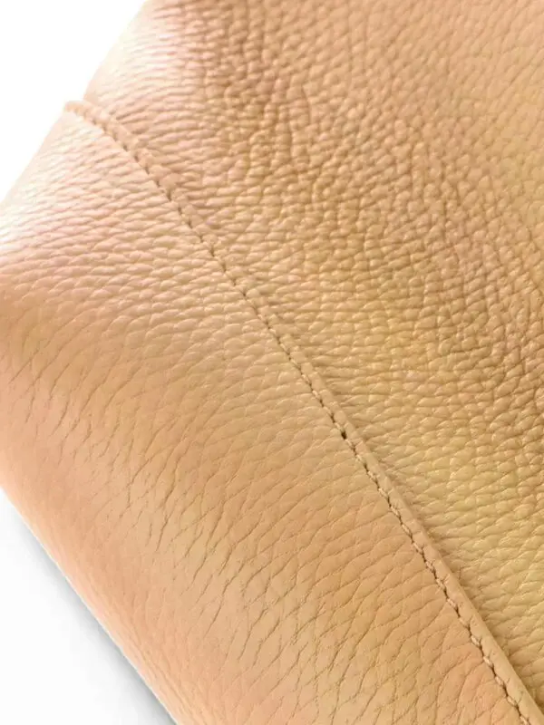 Burberry Leather Tote Bag With Check Canvas Interior