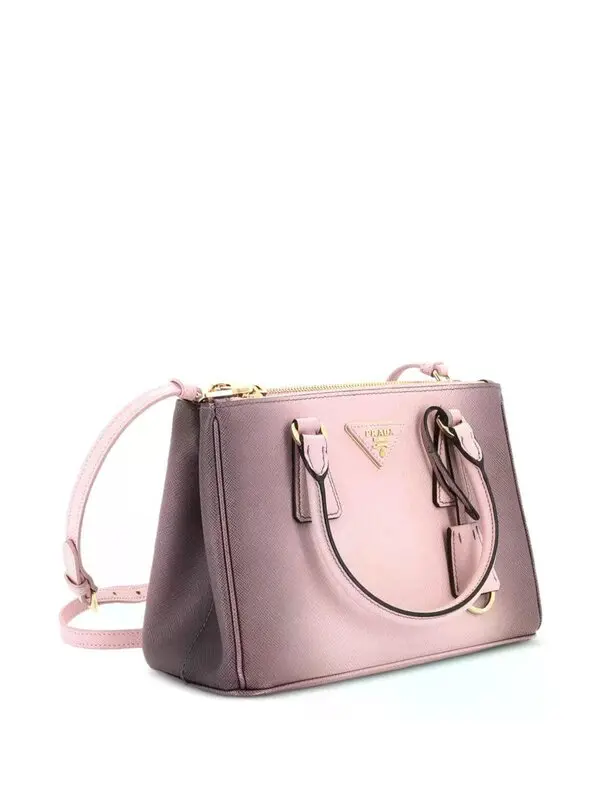 Prada Galleria Double Zip Saffiano Leather Tote Bag - Pink