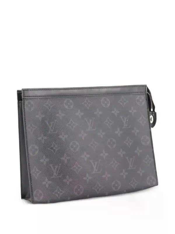 LOUIS VUITTON Monogram Eclipse Canvas Pochette Voyage Mm Clutch Bag - Black