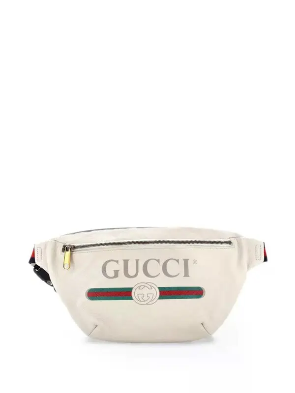 Gucci Logo Printed Leather Medium Belt Bag