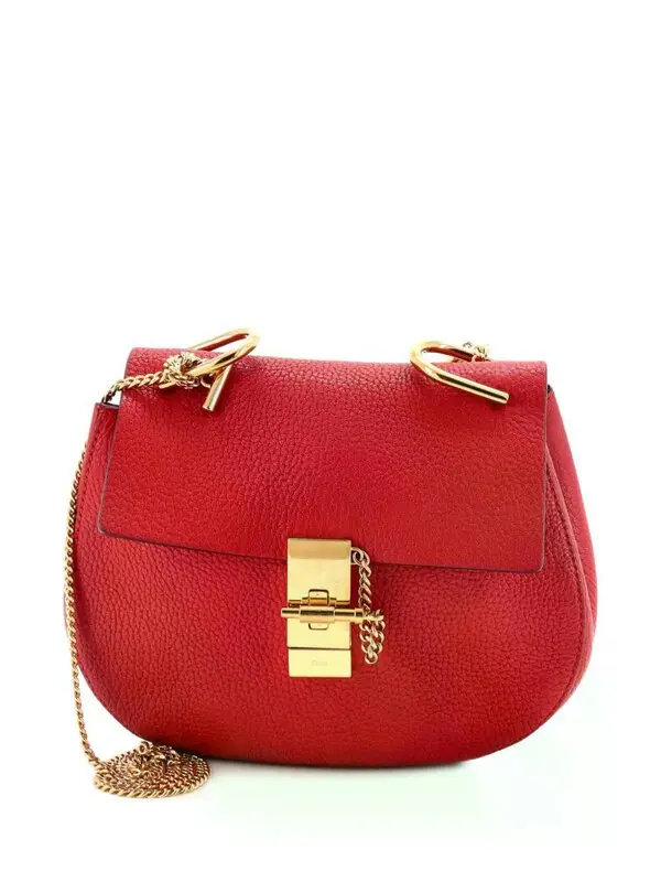 Chloé Drew Small Leather Crossbody Bag - Red