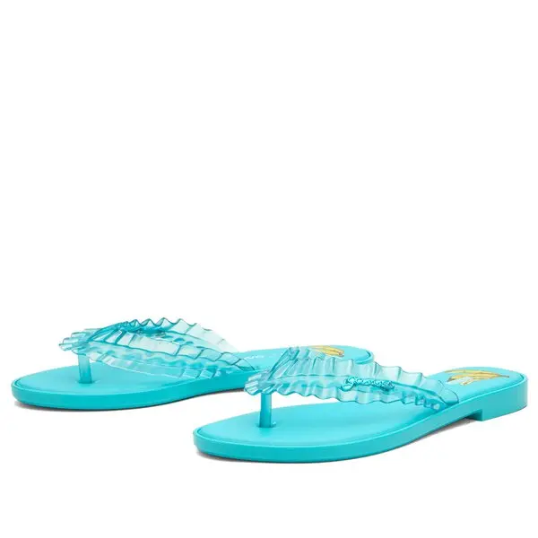 Melissa X Ganni Leopard Flip Flop Slim - Blue