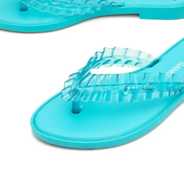 Melissa X Ganni Leopard Flip Flop Slim - Blue
