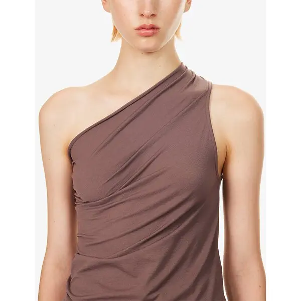 Rick Owens Athena Asymmetrical Draped Tank Top
