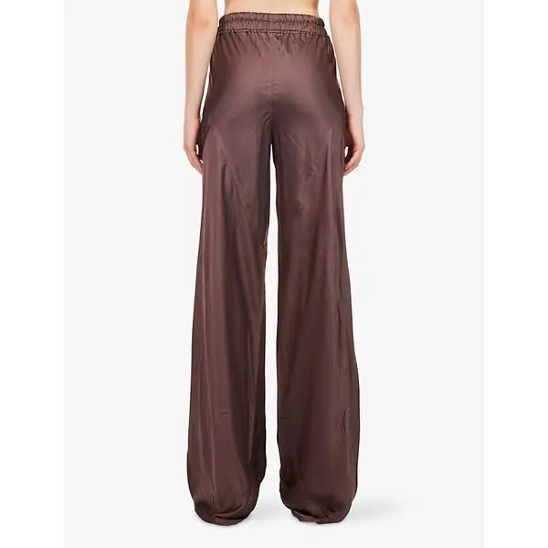 Rick Owens Drawstring-waist Patch-pocket Satin Trousers