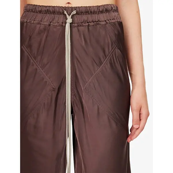 Rick Owens Drawstring-waist Patch-pocket Satin Trousers