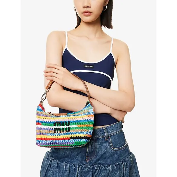 Miu Miu Multicoloured Crochet Cotton Pouch