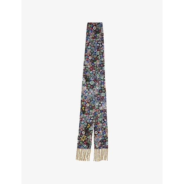 Dries Van Noten Fani Embellished Woven Scarf - Multi