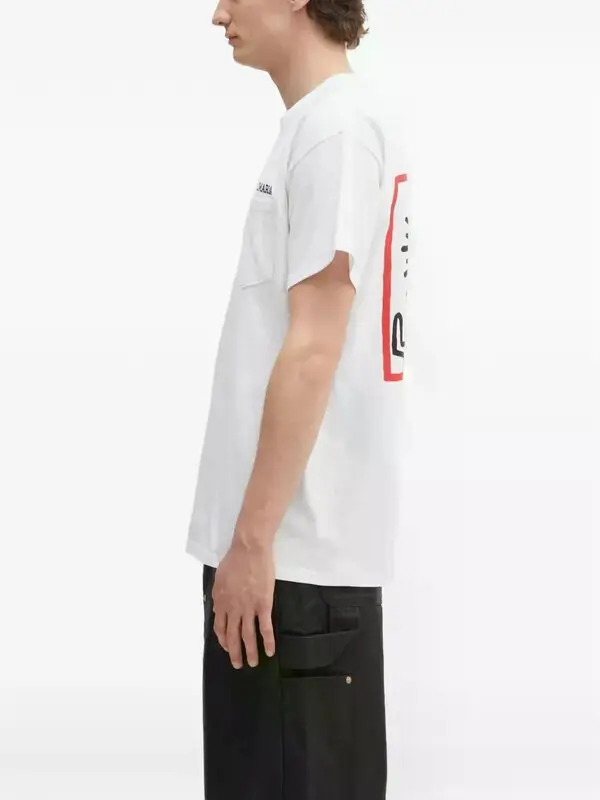 WACKO MARIA X Keith Haring Graphic-print Chest-pocket T-shirt