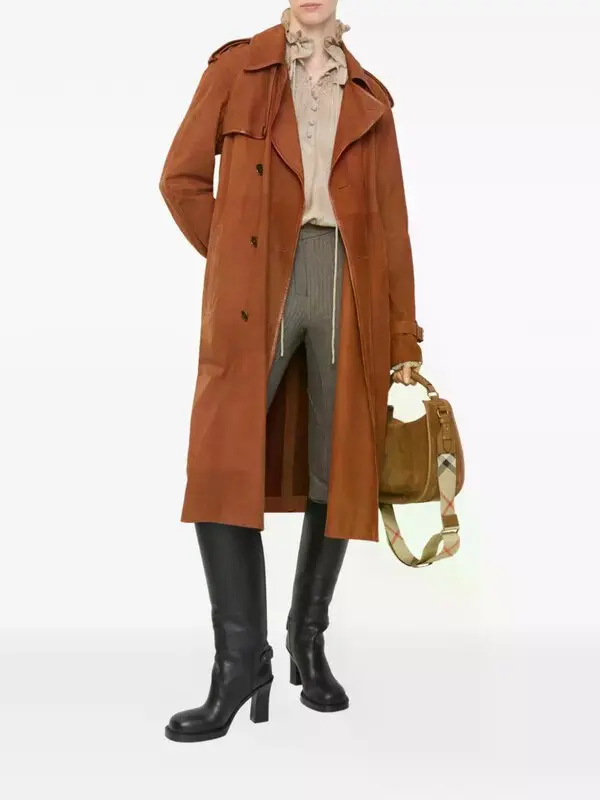 Burberry Long Nubuck Castleford Trench Coat