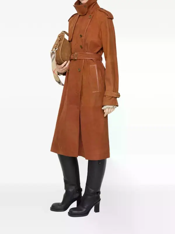 Burberry Long Nubuck Castleford Trench Coat