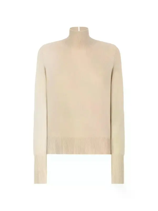 Pinko Ribbed-trim High-neck Sweater - Neutrals