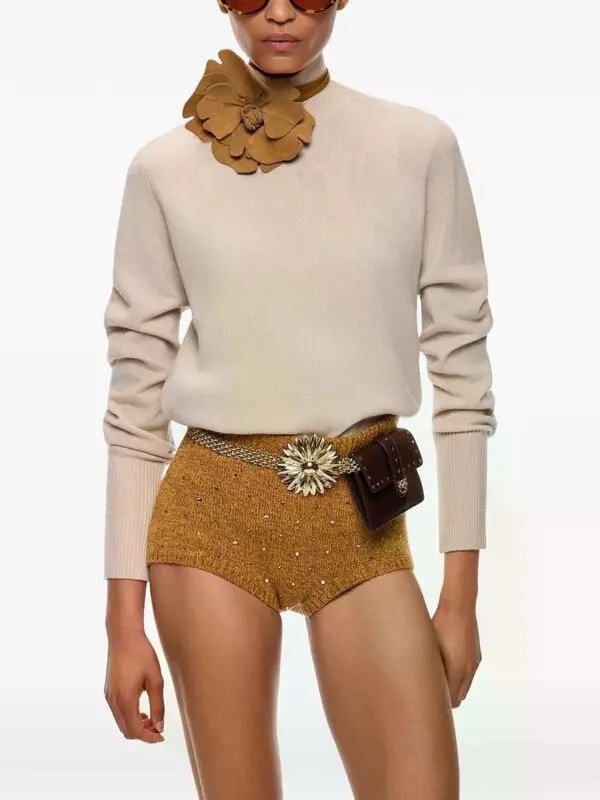 Pinko Ribbed-trim High-neck Sweater