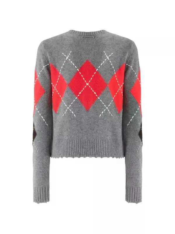 Pinko Argyle Intarsia Button-up Cardigan