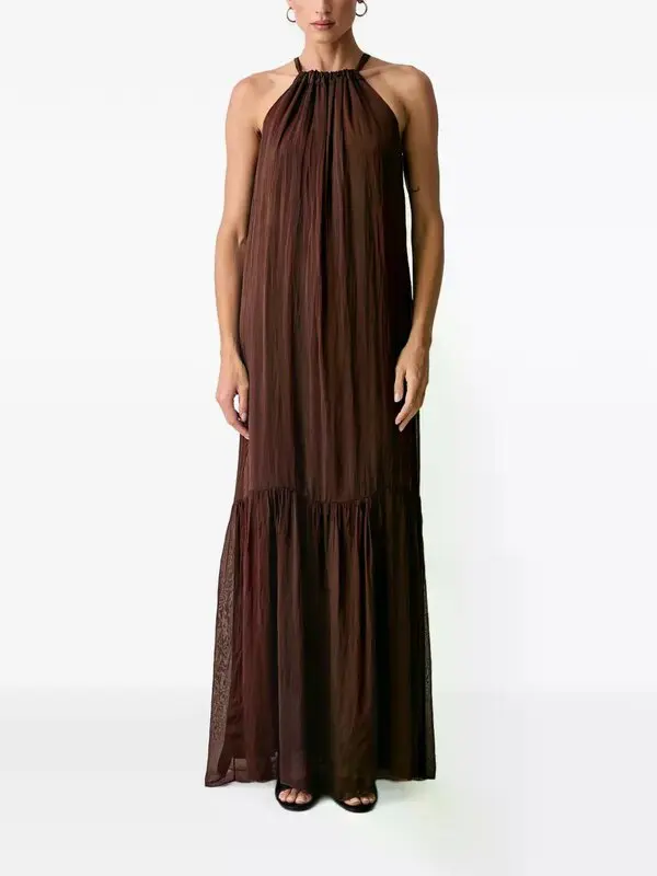 HAVEONE Gathered-neck Tiered Maxi Dress