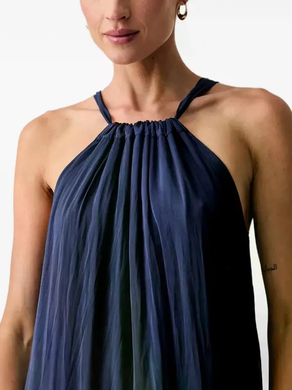 HAVEONE Halterneck Tiered Maxi Dress - Blue