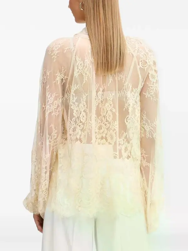 VICOLO Bow-detail Floral-lace Blouse