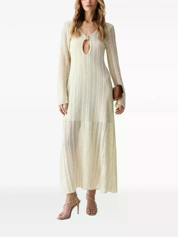 HAVEONE Cut-out Pointelle-knit Maxi Dress