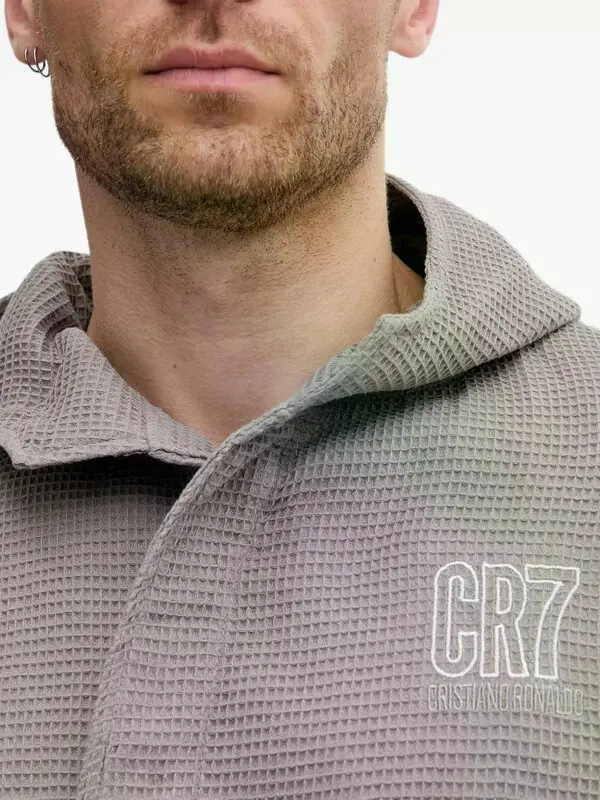 CR7 CRISTIANO RONALDO Waffle-knit Hooded Bath Robe