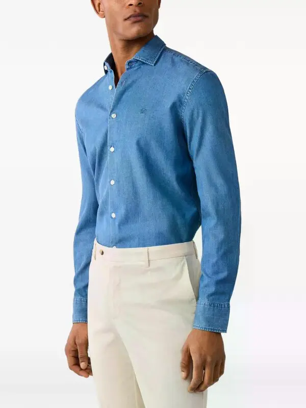 HACKETT LONDON Kent Cutaway-collar Denim Shirt