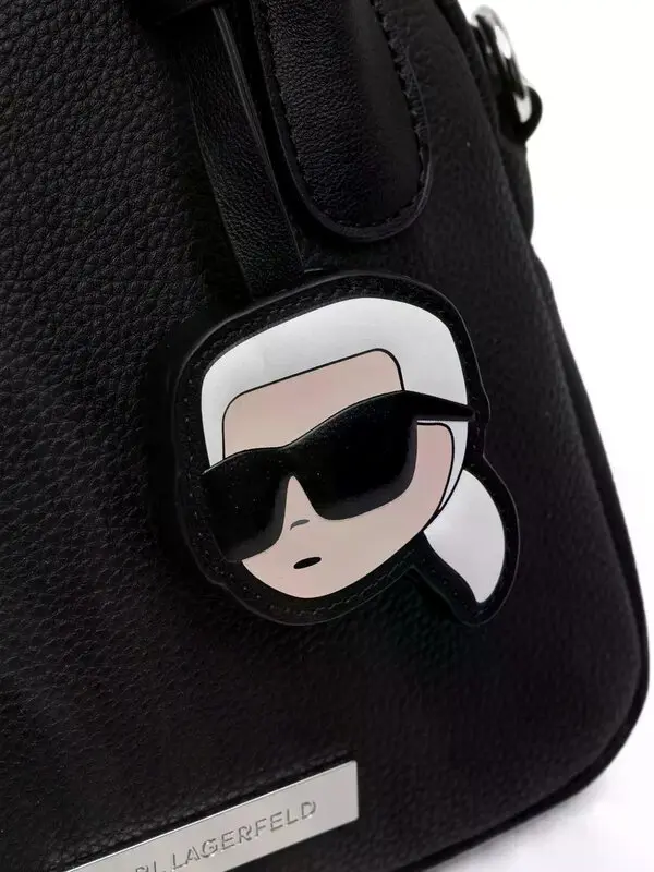Karl Lagerfeld Logo-charm Grained Tote Bag