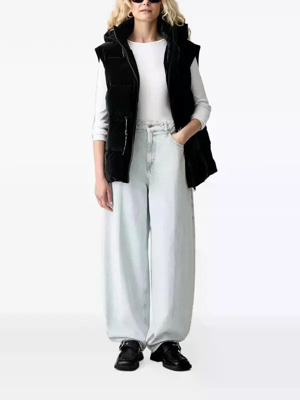 Karl Lagerfeld Padded Gilet With Drawstring Hood - Black
