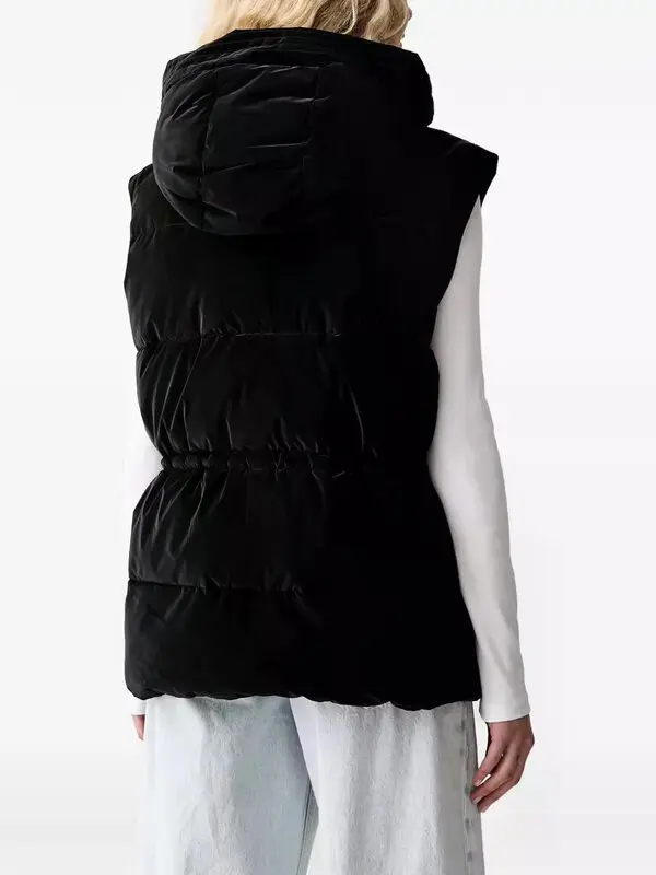 Karl Lagerfeld Padded Gilet With Drawstring Hood - Black