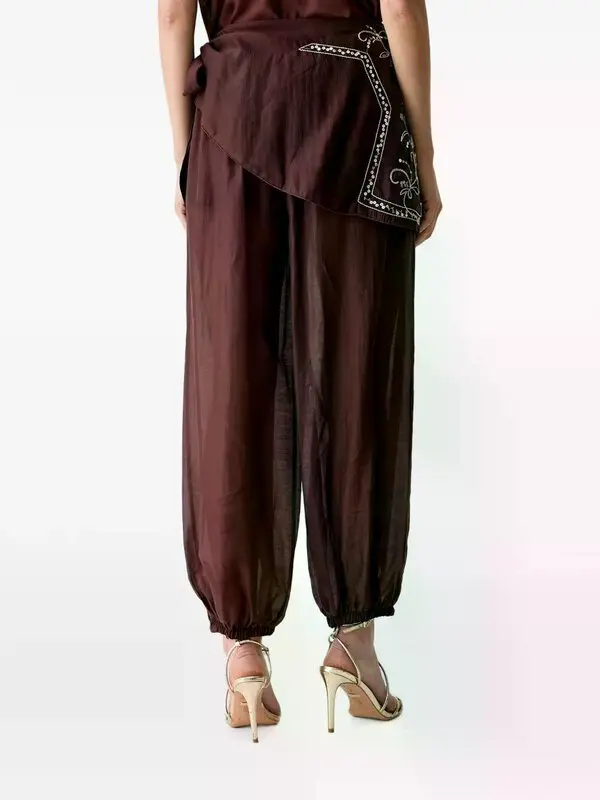 HAVEONE Sequin-embellished Wrap-panel Trousers