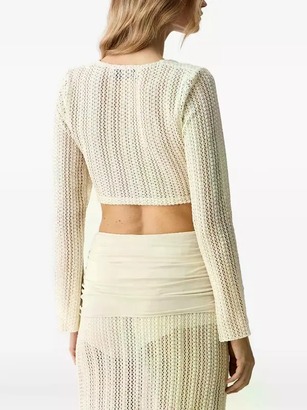 HAVEONE Crochet-knit Gathered Blouse