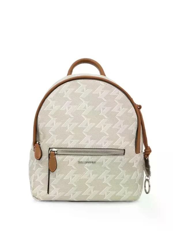 Karl Lagerfeld Ikon Monogram-print Choupette Backpack - Neutrals